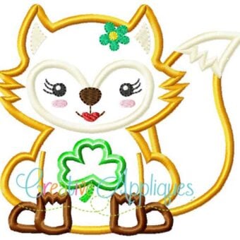 Reading Fox Girl Applique - Creative Appliques