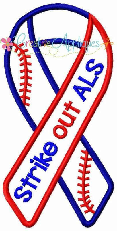 Strike Out ALS Ribbon Applique - Creative Appliques