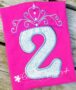 Princess Crown Birthday Number 2 Applique - Creative Appliques