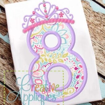 Pumpkin Princess Crown 8 Applique - Creative Appliques