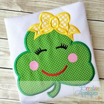 Happy Smiling Clover Applique - Creative Appliques
