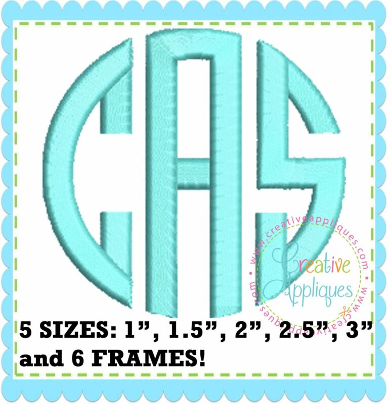 Natural Circle Monogram Embroidery Alphabet Font - Creative Appliques