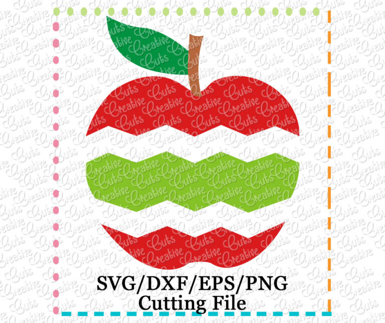 Chevron Apple Cutting File SVG DXF EPS - Creative Appliques