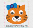 Tiger Girl Cutting File SVG DXF EPS - Creative Appliques