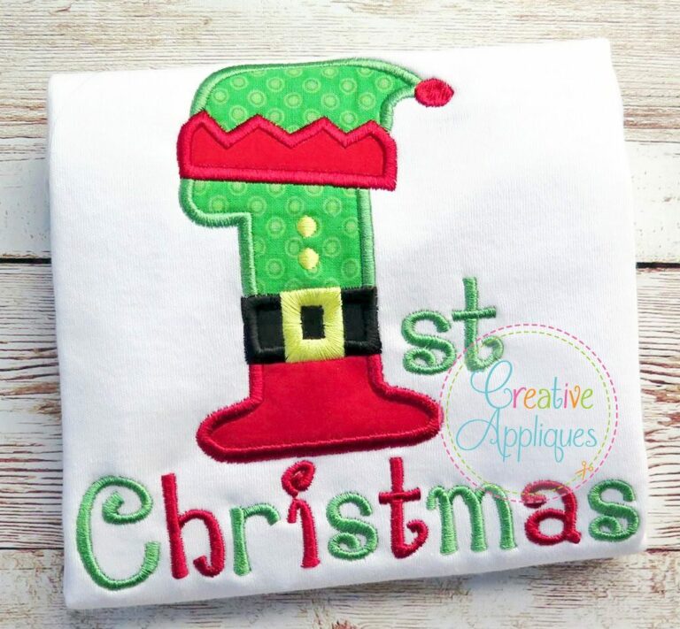 1st Christmas Elf Applique - Creative Appliques