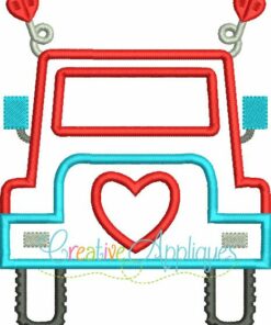 Valentine Jeep Applique - Creative Appliques