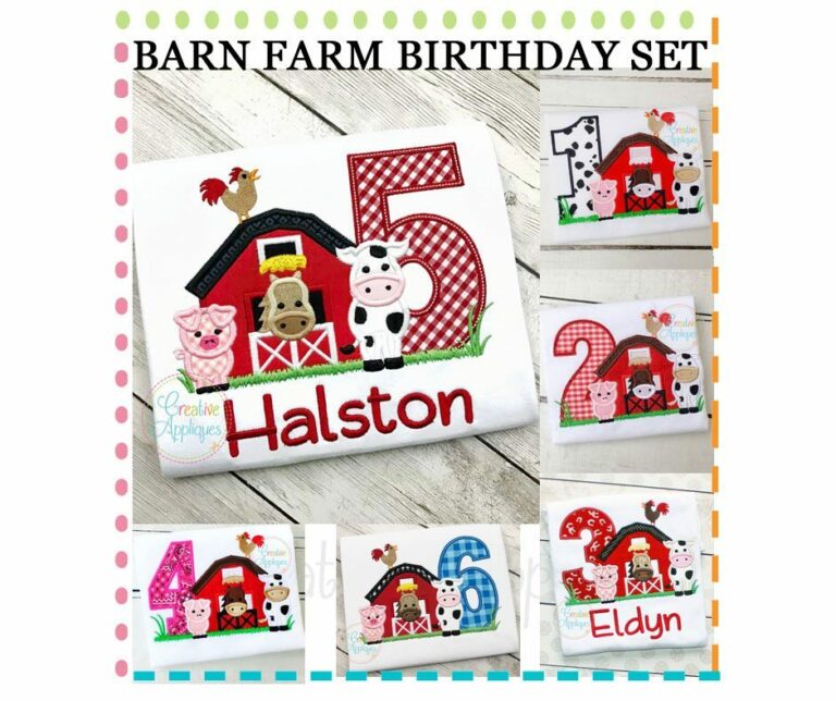 Barn Farm Birthday Number Set - Creative Appliques