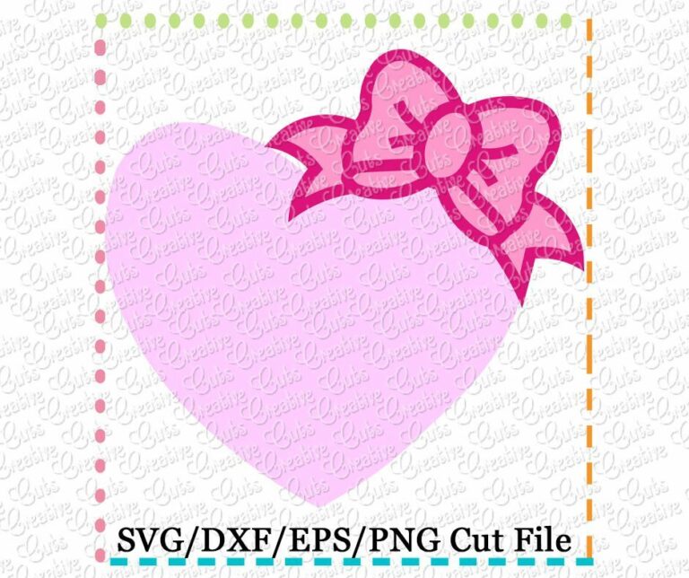 Heart Bow Cutting File SVG DXF EPS - Creative Appliques
