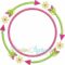 Tribal Monogram Frame with Flowers Applique - Creative Appliques