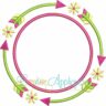 Tribal Monogram Frame with Flowers Applique - Creative Appliques