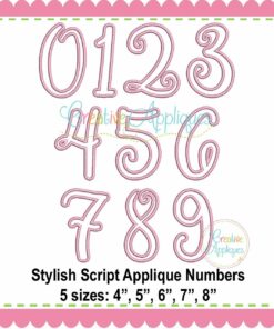 Stylish Script Numbers Applique - Creative Appliques