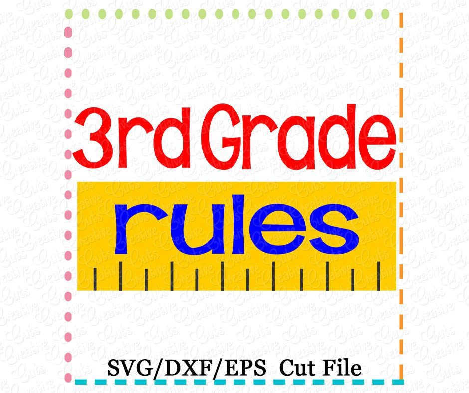 3rd Grade Rules Cutting File SVG DXF EPS Creative Appliques