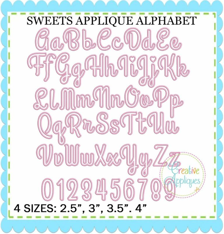 Sweets Applique Alphabet Letters-2.5" to 8" Small, Medium, Jumbo ...