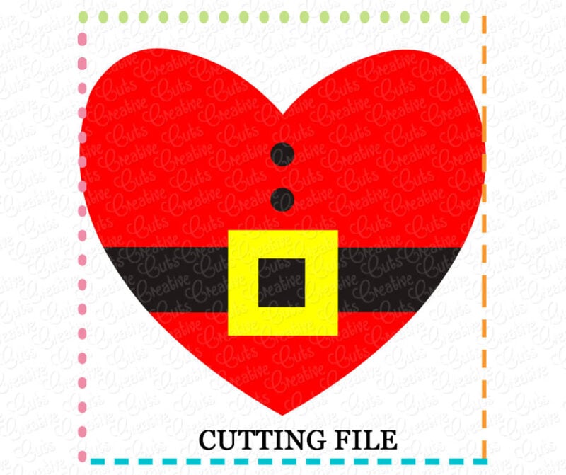 Santa Heart Cutting File SVG DXF EPS - Creative Appliques