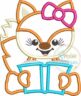 Reading Fox Girl Applique - Creative Appliques