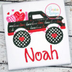 Valentine Heart Jeep Applique - Creative Appliques