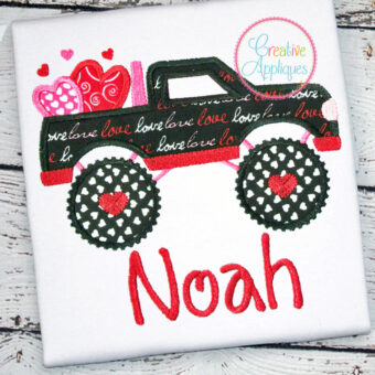 Valentine Heart Jeep Applique - Creative Appliques
