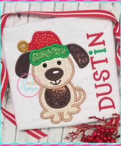 Santa Dog Applique - Creative Appliques