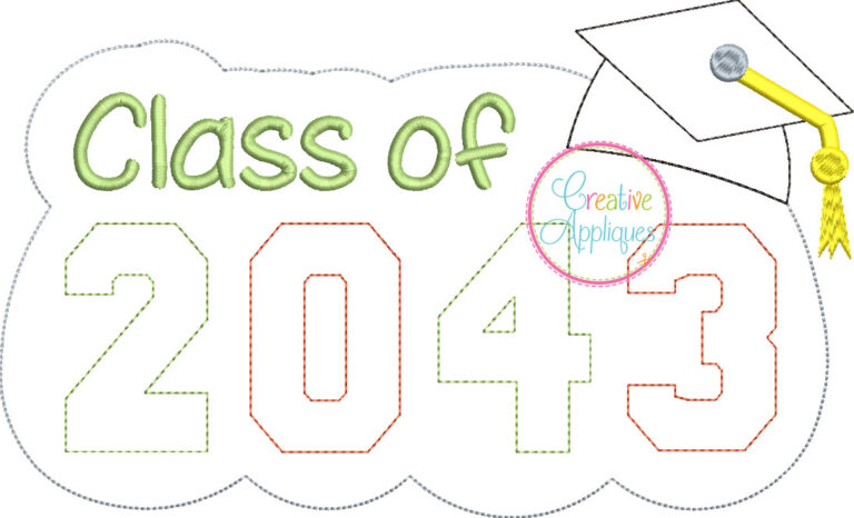 Bean Stitch Class of 2043 Applique - Creative Appliques