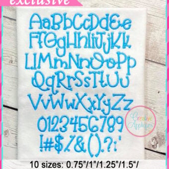 Cursive Floss Embroidery Font - Creative Appliques