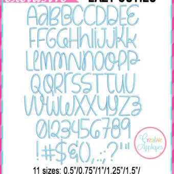 Cursive Floss Embroidery Font - Creative Appliques