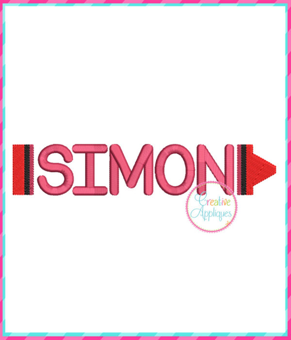 Crayon Split Frame Embroidery Design - Creative Appliques