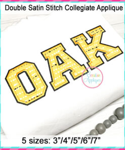 Collegiate Double Satin Alphabet Applique Design - Creative Appliques