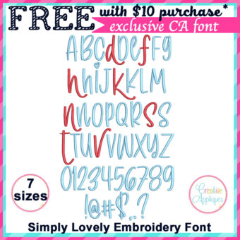 Cursive Floss Embroidery Font - Creative Appliques