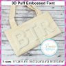 3D Puff Embossed Reverse Embroidery Font