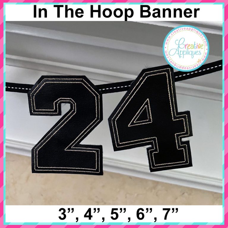 Collegiate Numbers Banner In the hoop design