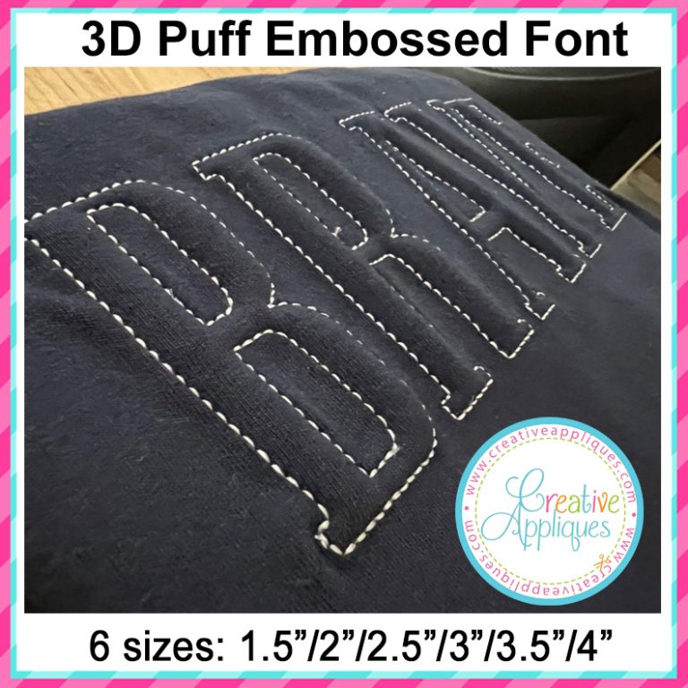 3D Puff Embossed Manhattan Embroidery Alphabet