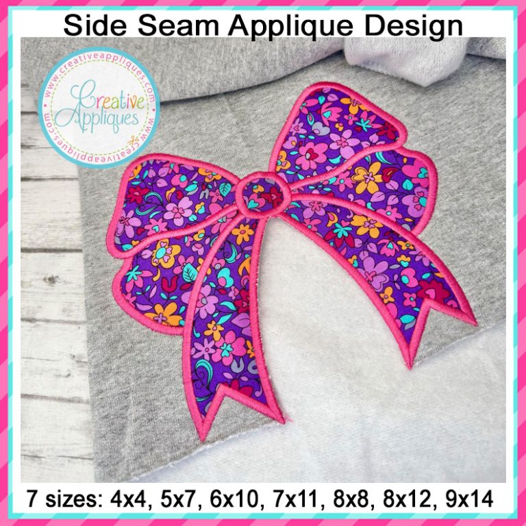 Fancy Bow Side Seam Applique Design