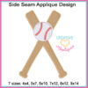 Baseball Bats Side Seam Applique Design