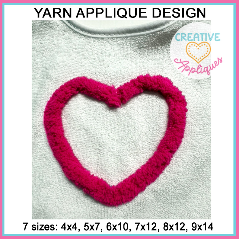 Yarn Heart Applique Design