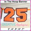 Collegiate Numbers Banner In the hoop design