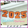 Collegiate Numbers Banner In the hoop design
