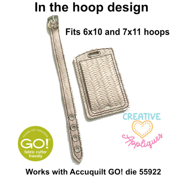 Accuquilt GO! Luggage Tag Machine Embroidery In The Hoop Project