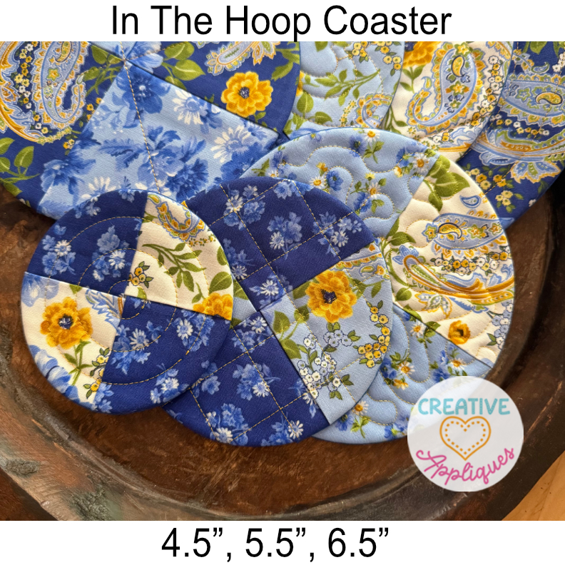 5 Fabric Coasters In the Hoop Design
