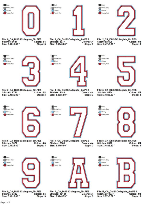 Narrow Collegiate Double Satin Alphabet Applique Design - Creative ...