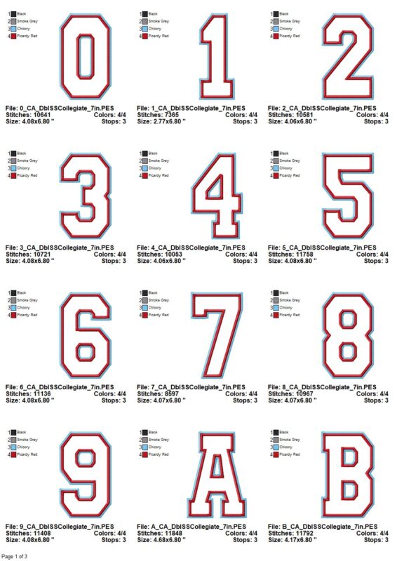 Narrow Collegiate Double Satin Alphabet Applique Design - Creative ...
