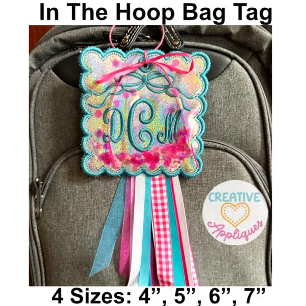 How to make an In-the-Hoop Glitter Bag Tag | Machine Embroidery ...
