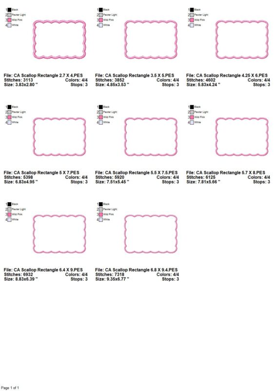 Scallop Rectangle Applique Frame