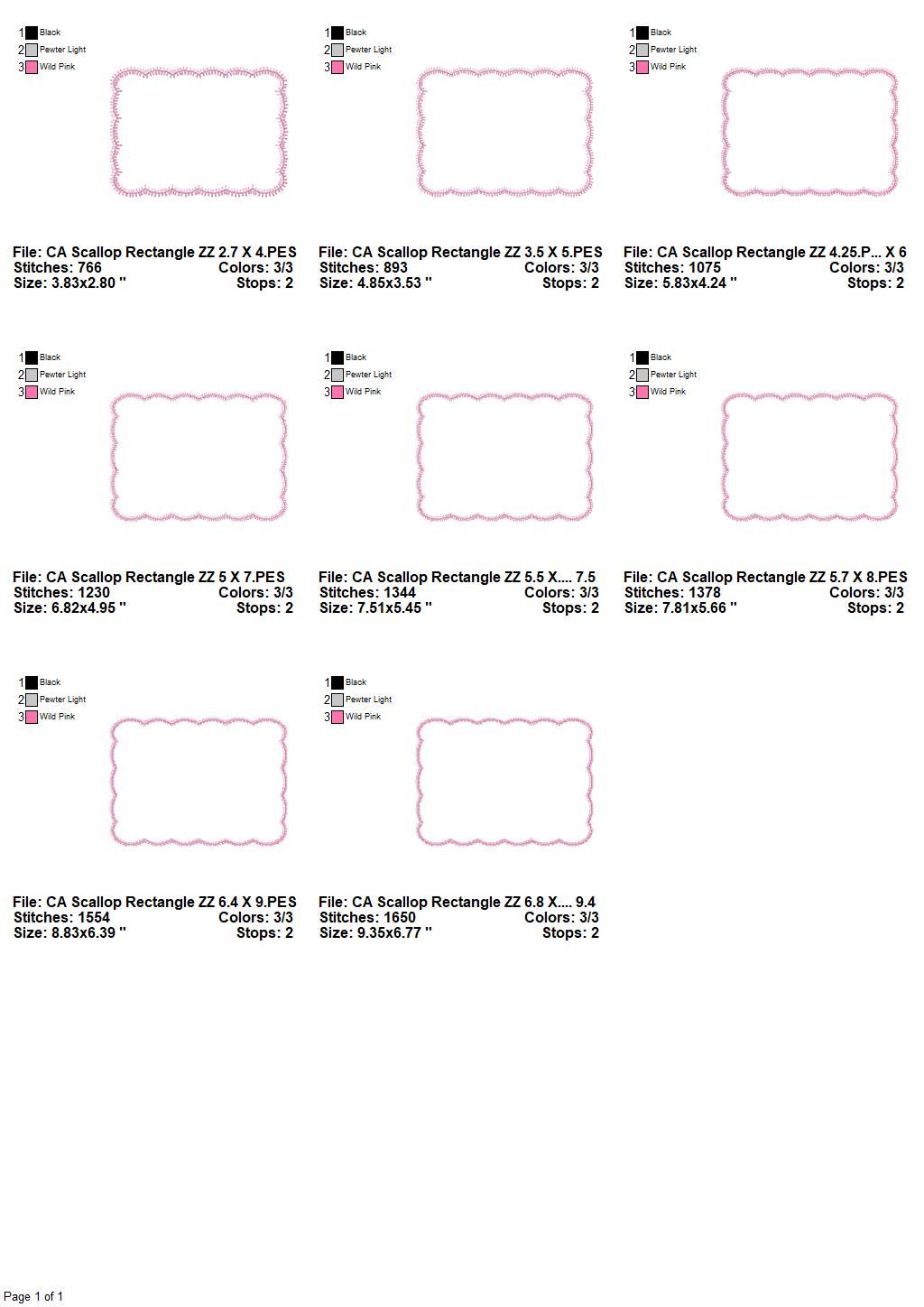 Scallop Rectangle Applique Frame