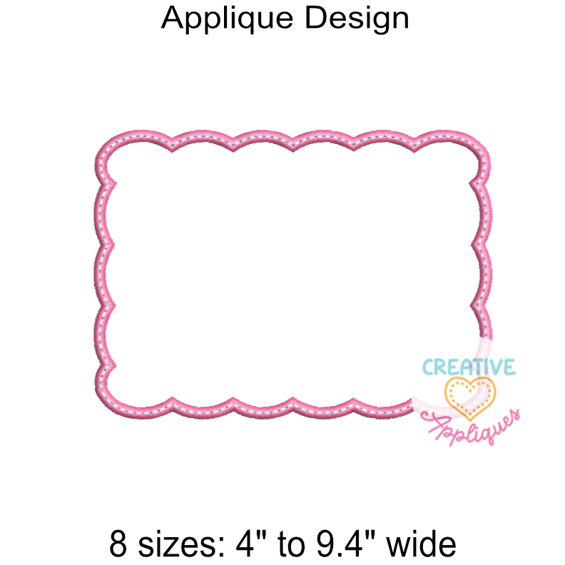 Scallop Rectangle Applique Frame
