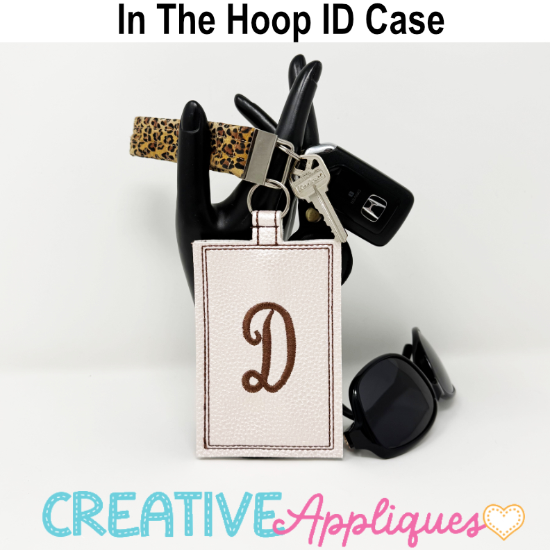 ID Card Case Snap Tab Script In The Hoop Design Set - Creative Appliques