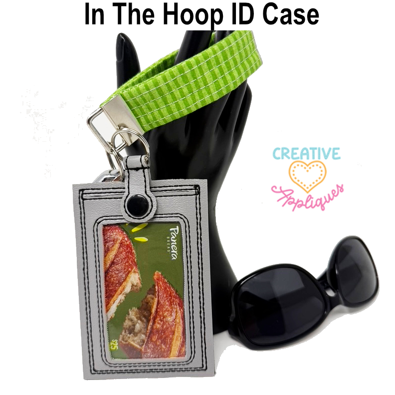 ID Card Case Snap Tab Script In The Hoop Design Set - Creative Appliques