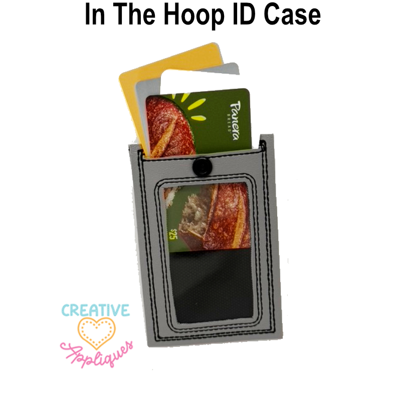 ID Card Case Snap Tab Script In The Hoop Design Set - Creative Appliques