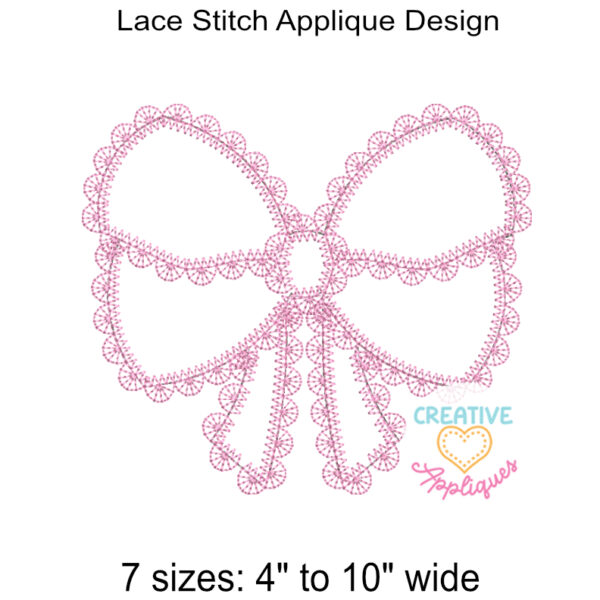 Big Bow Lace Applique Design