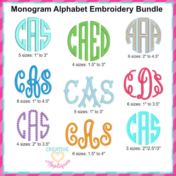 STITCH IT INTERNATIONAL EXCLUSIVE BUNDLE - Monogram Alphabet Embroidery ...