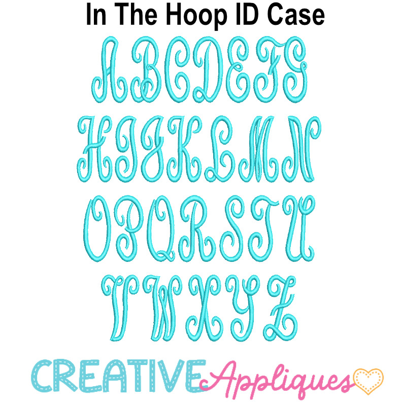 ID Card Case Snap Tab Script In The Hoop Design Set - Creative Appliques